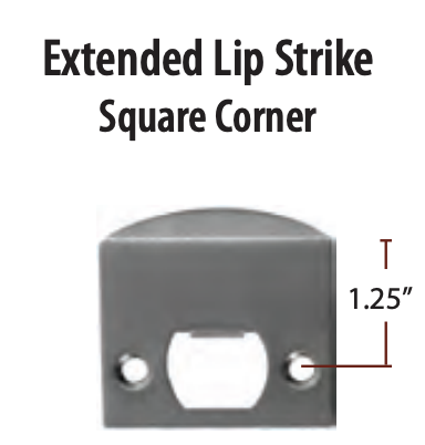Emtek Extended Lip Strike Plate Square Corner - Door Hardware Canada